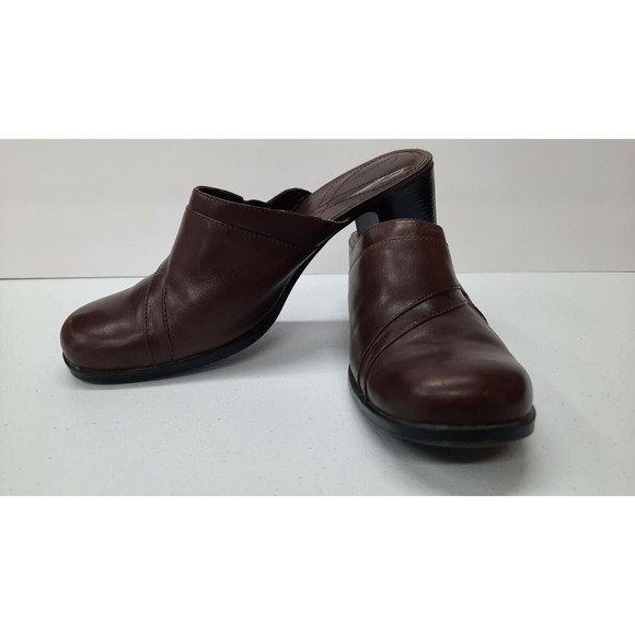 Clarks | Shoes | Clarks Leather Clogs M 25 Inch Heel | Poshmark